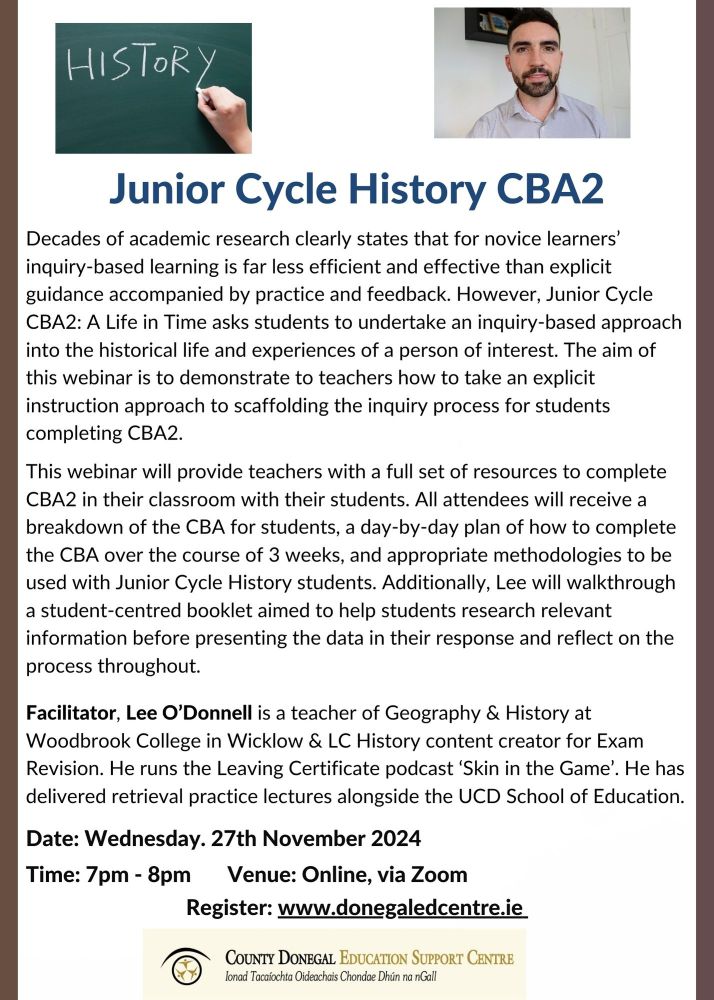 Junior Cycle CBA2 History-Post Primary